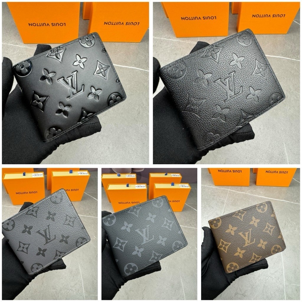 Wallet LNNB black color with big logo leather bifold wallet card holder ...