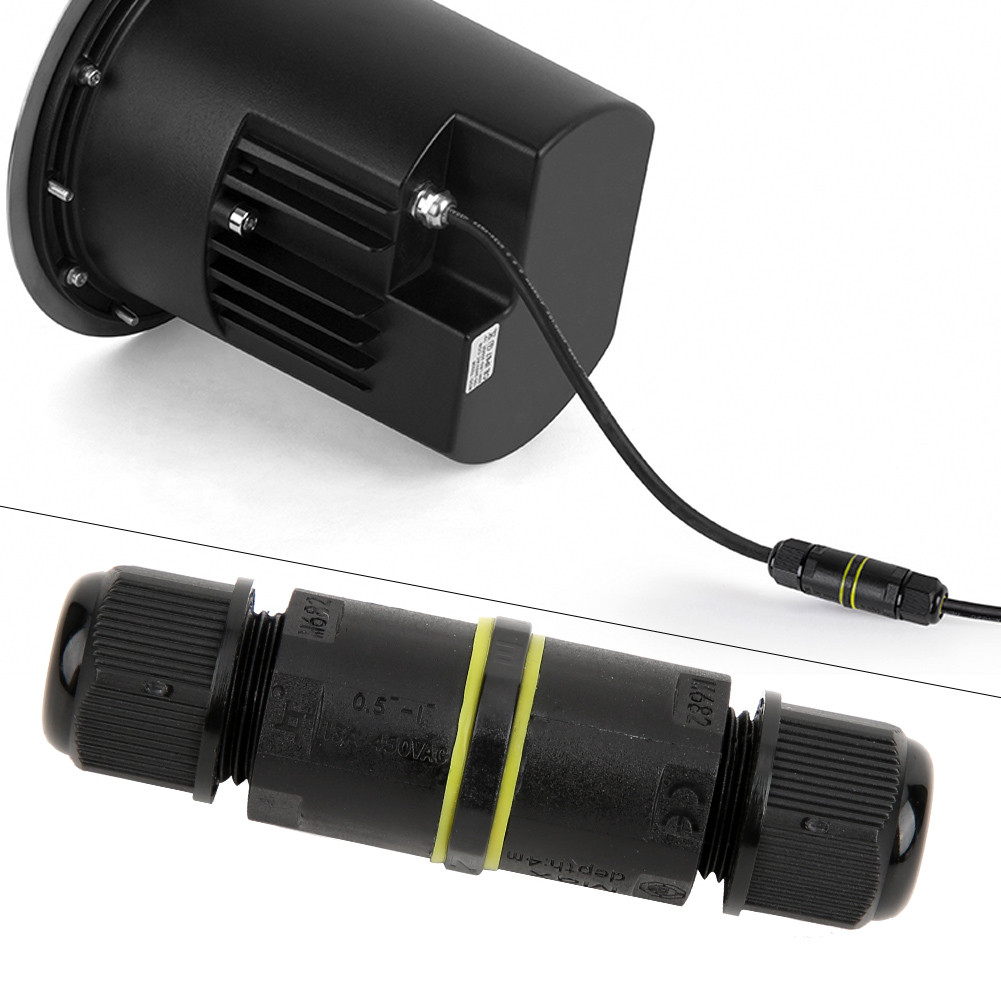 Sinhopsa Wire Connector 2Pcs Outdoor IP68 Waterproof 3 Pin Junction Box ...