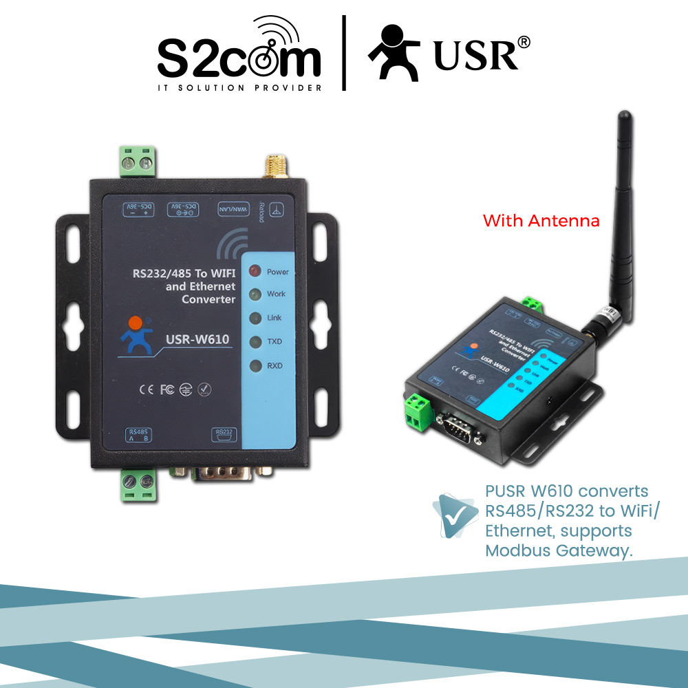 PUSR USR-W610 RS485/ RS232 WiFi Serial Server Converter Serial To Wifi ...