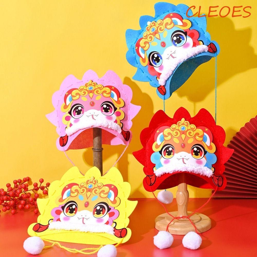 CLEOES Chinese New Year Hat, Hand Assembly Chinese Style Cartoon Snake ...