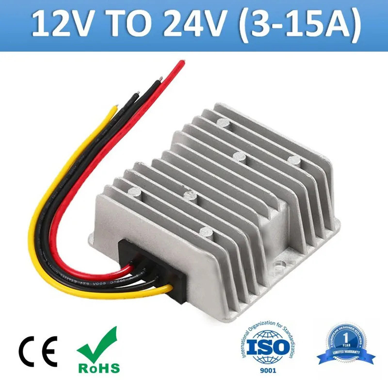12 volts to 24 volts DC DC Step Up 12v to 24v Voltage Regulator 15A 12A ...
