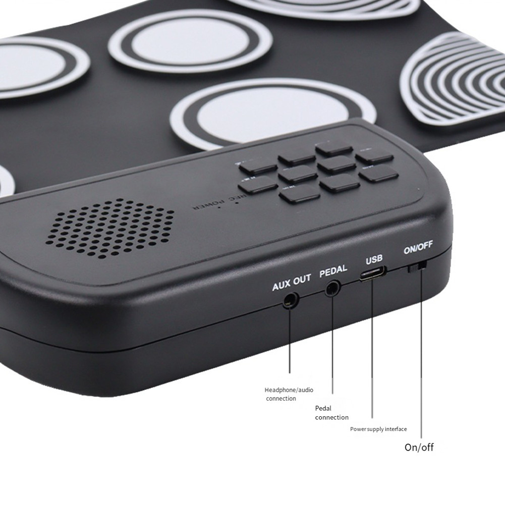 Electronic Drum Set 9 Pads Roll-Up Drum Practice Pad Electric Drum Pad ...