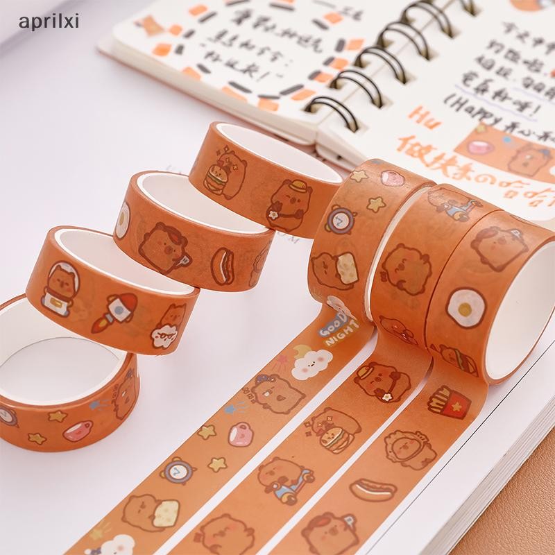 aprilxi 5Pcs Cute Cartoon Capybara Washi Tape Hand Account Decorative ...