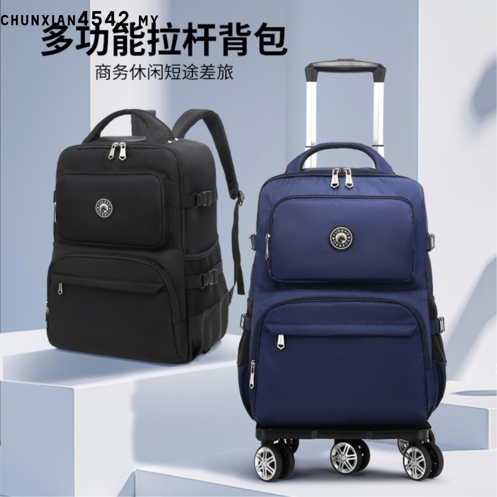 Trolley School Bag Beg Sekolah Roda Troli 5 Wheel Staircase Luggage Bag ...