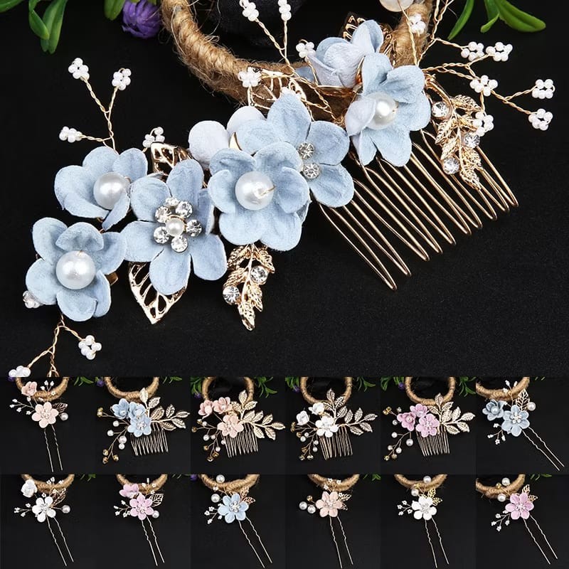 3pcs per set Flower Hair Combs Headdress Prom Bridal Wedding Hair ...