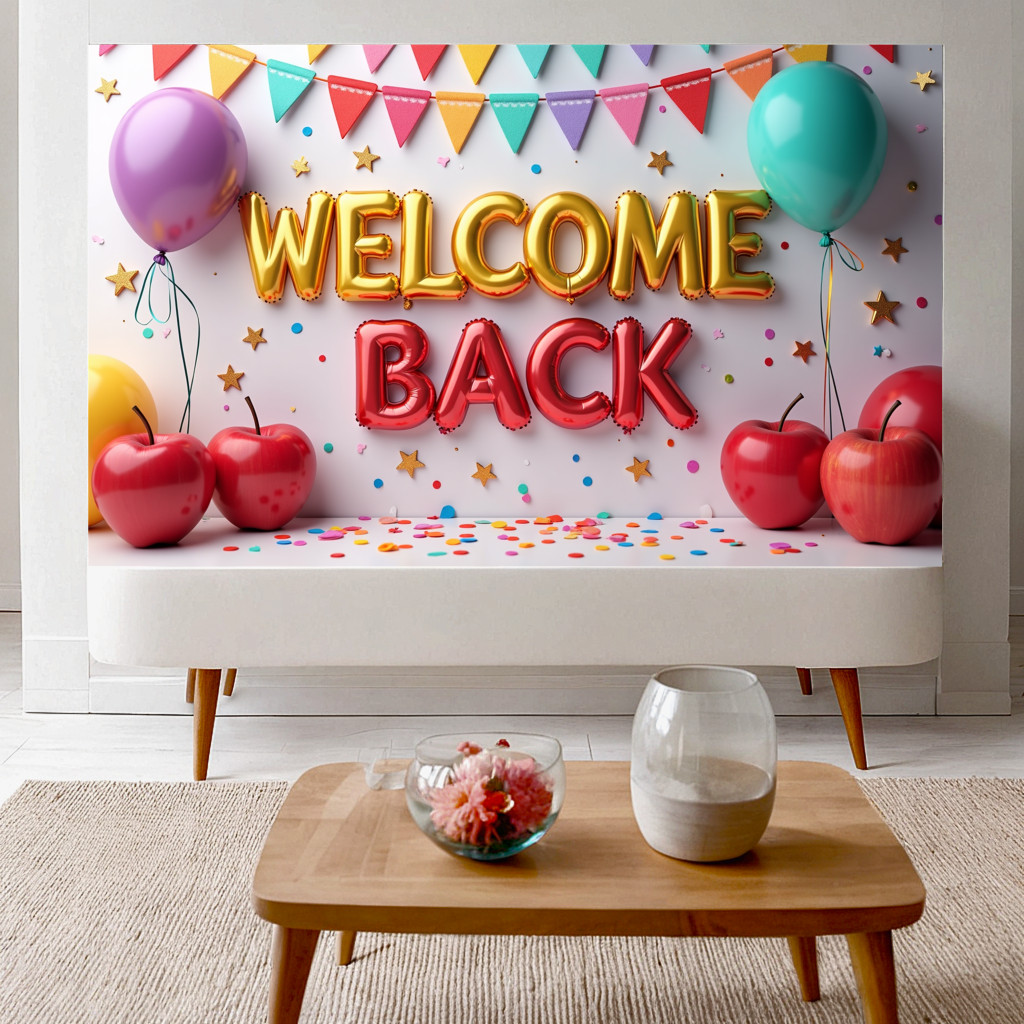 Welcome Back Banner, 70.8x43.3 Inch Welcome Banner with Rope First Day ...