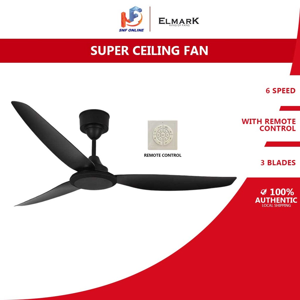 Elmark SUPER 3000 Kipas Siling Ceiling Fan 56" DC Motor 6 Speed 3 ...