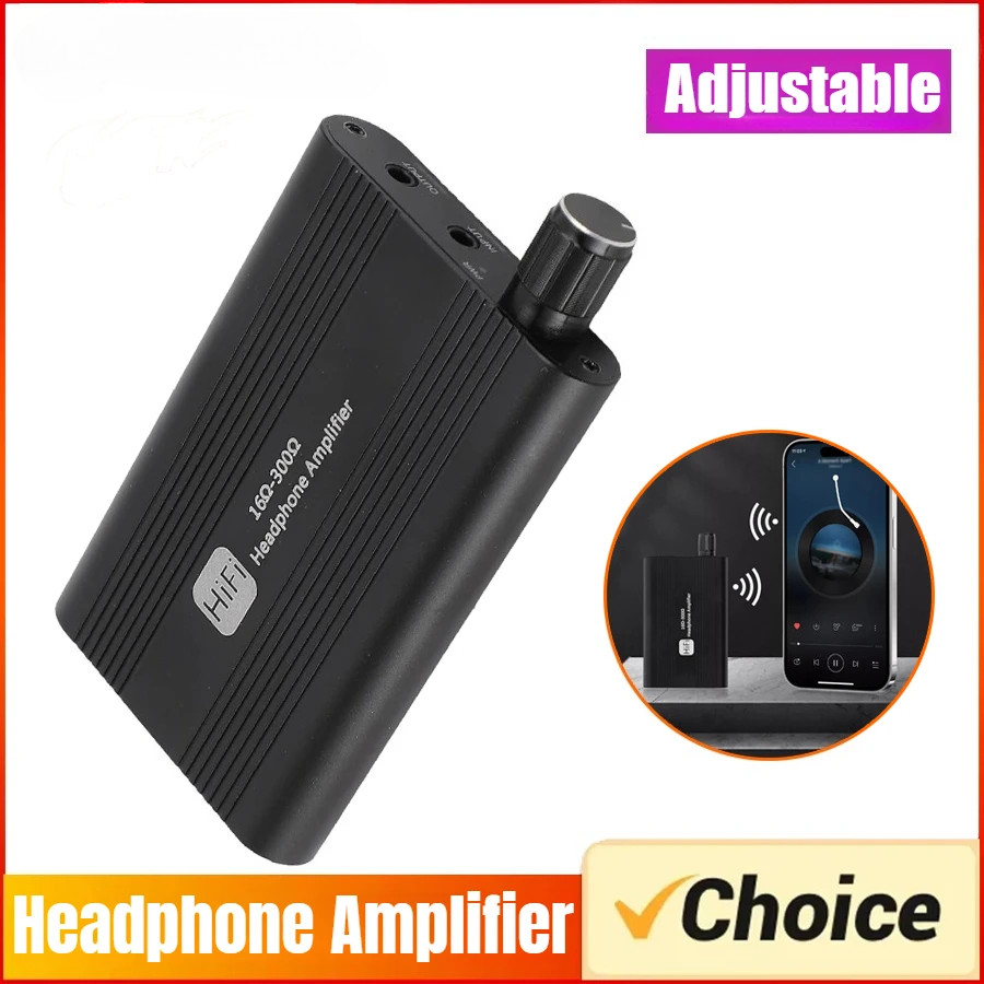 HiFi Headphone Amplifier 16-300Ω Audio Amplifier 3.5mm Portable Stereo ...