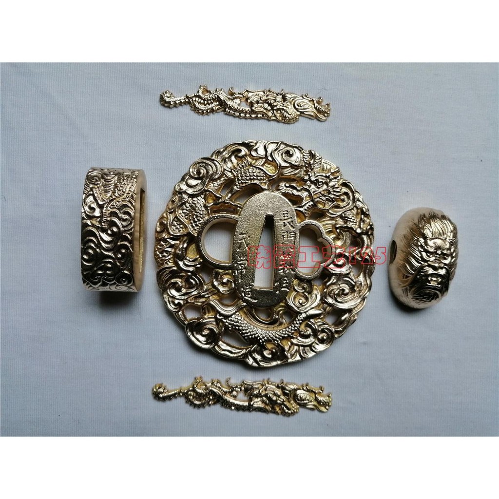 Pure Copper Sword Japanese Samurai Knife Accessories Handguard Plate ...