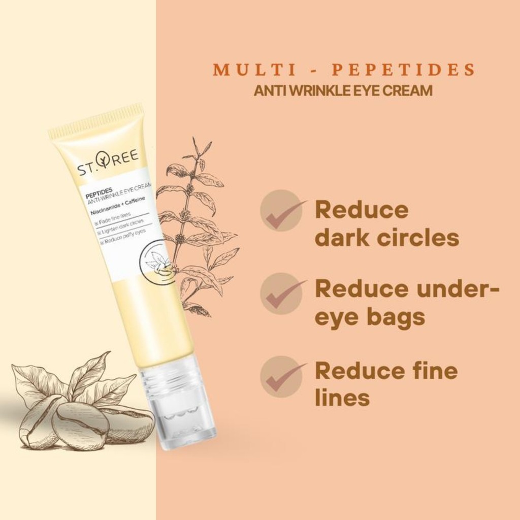 St.Tree Multi-Peptides Anti - Wrinkle Eye Cream15g Treatment Skincare ...