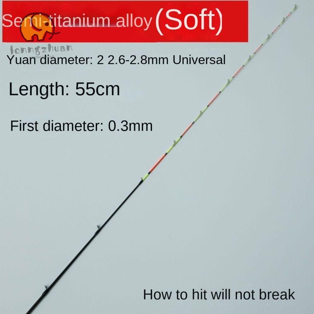 LONNGUVO Half-titanium Fishing Rod Tip, Fiberglass/Carbon Half/All ...