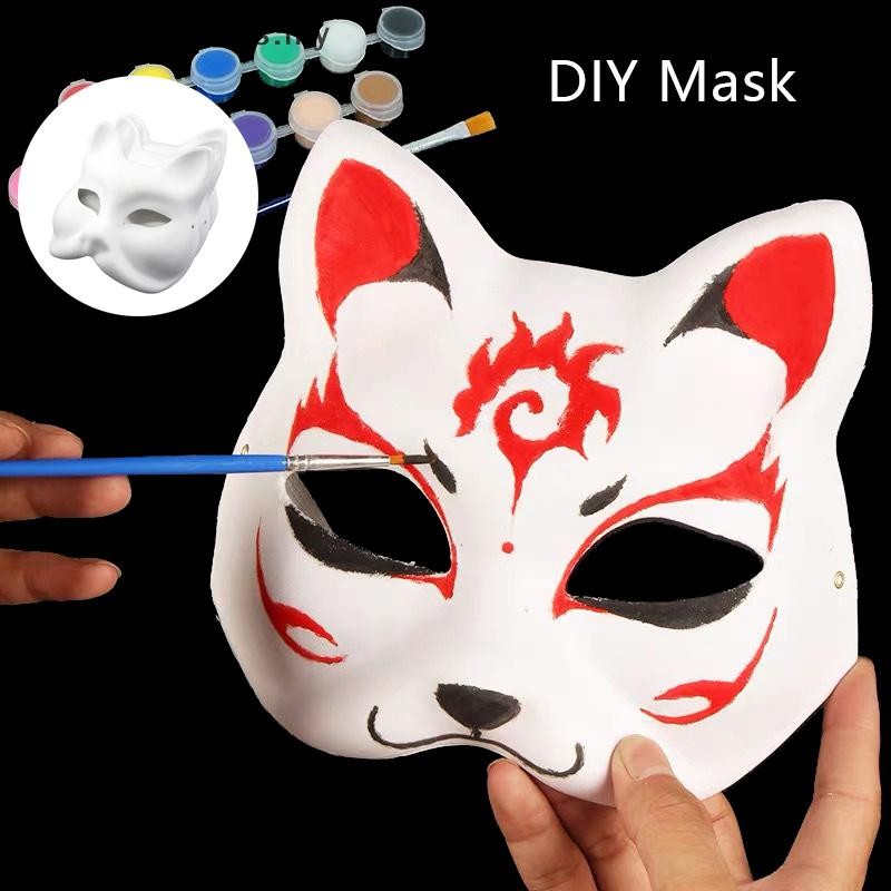 [HundredSeries] Anime Foxes Mask Japanese Cosplay Rave Hand-Painted ...