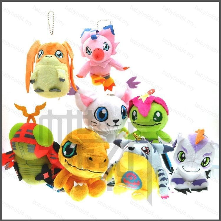 12cm Digimon Adventure Plush Toys Agumon Gabumon Gomamon Biyomon ...