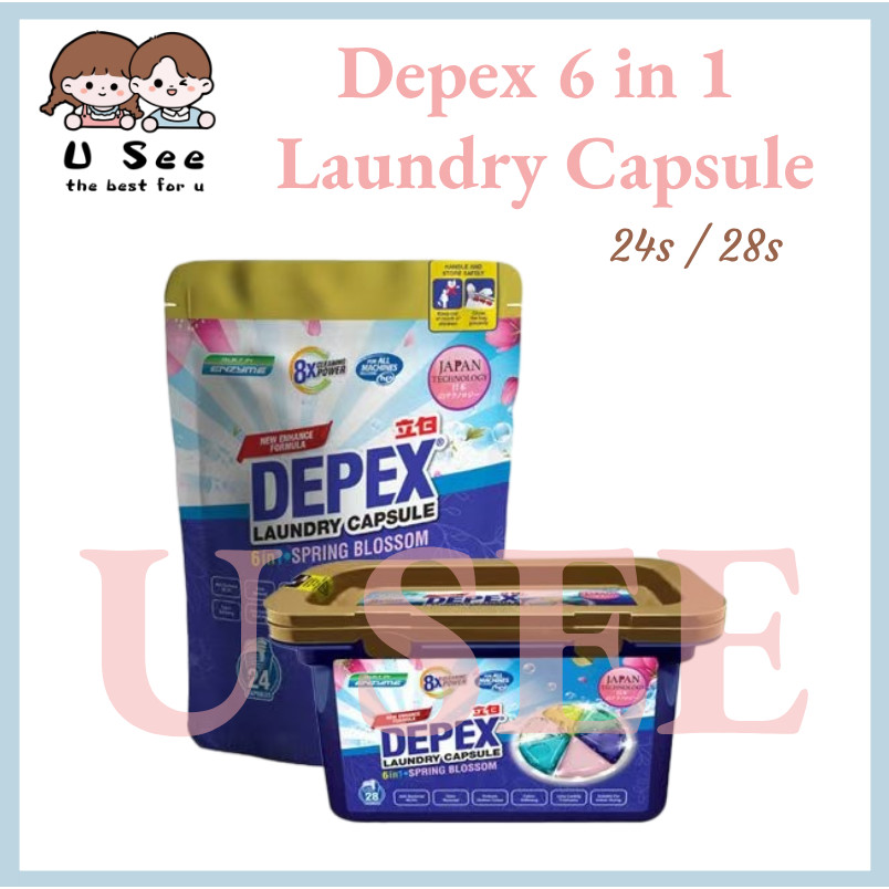 READY STOCK!!! Depex 6 in 1 Laundry Capsule Pod Detergent Refill Pack ...