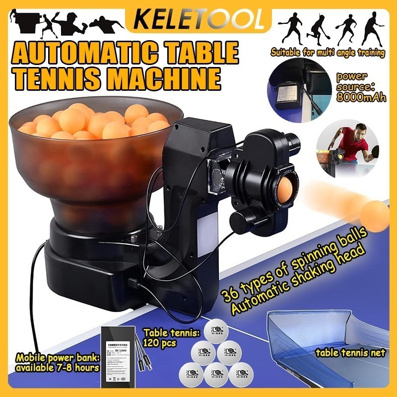 KELETOOL Fully Automatic Ping Pong Machine 120 Ball HP-07 Coach ...