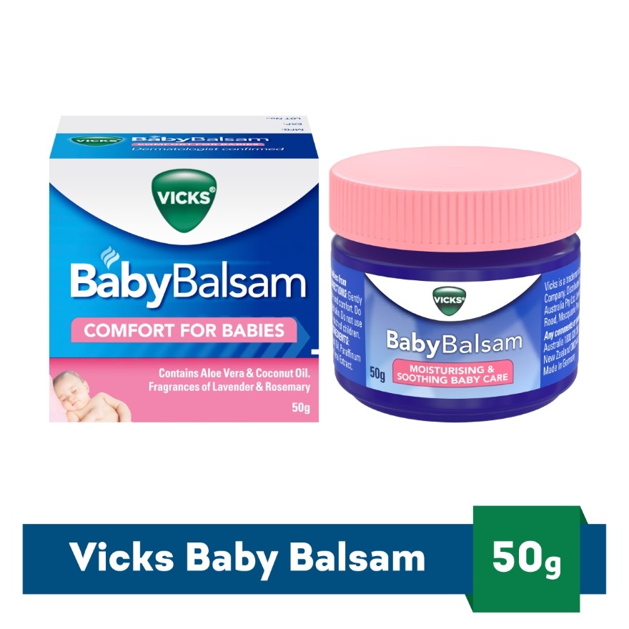 Vicks Baby Balsam Moisturising & Soothing Baby Care Rub (50g) | Shopee ...