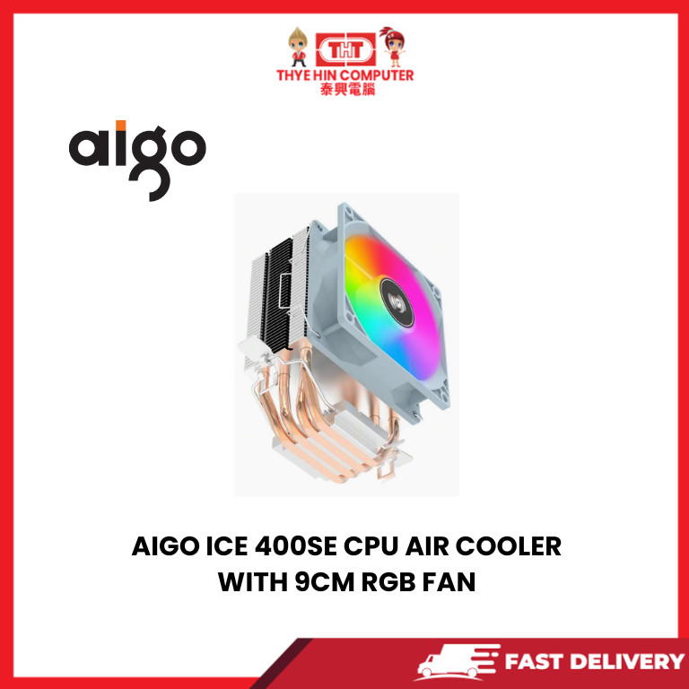 AIGO ICE 400SE CPU AIR COOLER WITH 9CM RGB FAN | Shopee Malaysia