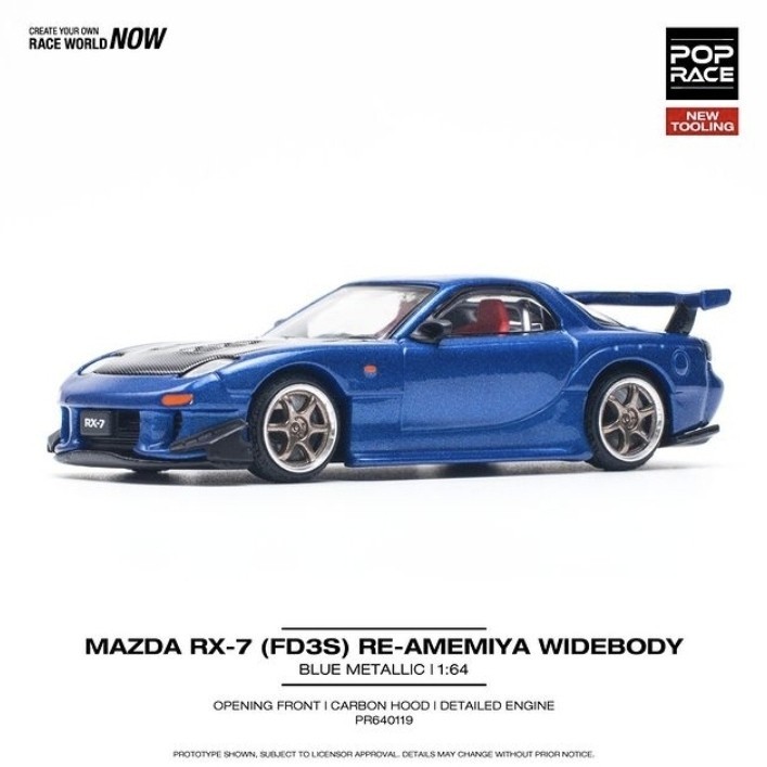Pop Race Mazda RX7 FD3S Re Amamiya Widebody Metallic Blue PR640119 ...