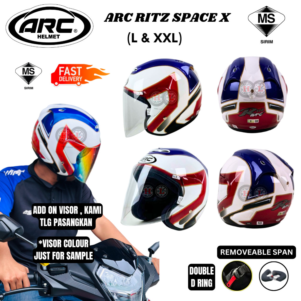 ARC RITZ SPACEX-SERIES ARC OPEN FACE HELMET ORIGINAL - HELMET ARC RITZ ...