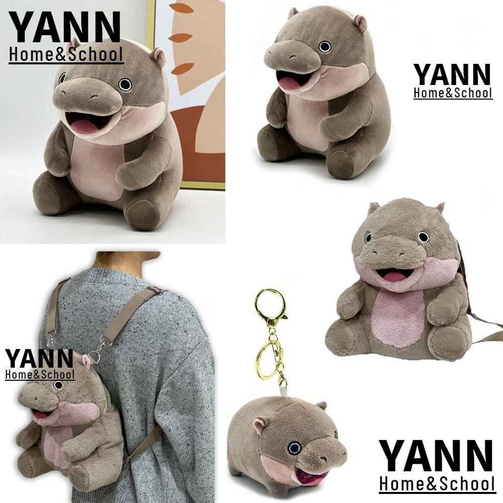 YANN Moo Deng Backpack, Hugable Stuffed Plush Moo Deng Plush Toy, Soft ...