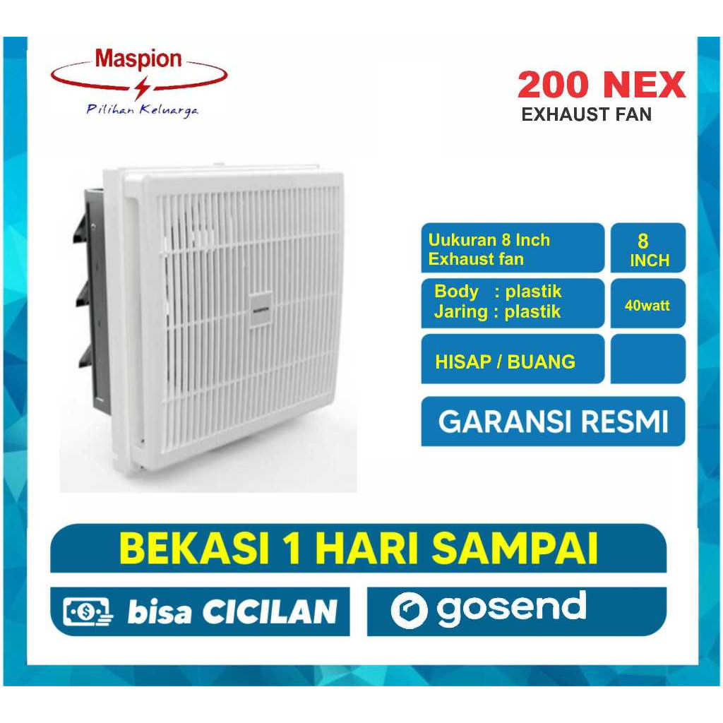 Fan EXHAUST FAN MASPION 200 NEX 8 INCH SUCTION & WALL FAN/exos | Shopee ...