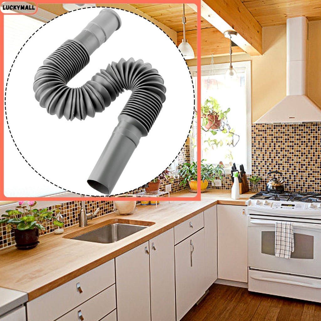 KUM Plastic Flexible Kitchen Basin Strainer Sink Extension Drain Hose ...