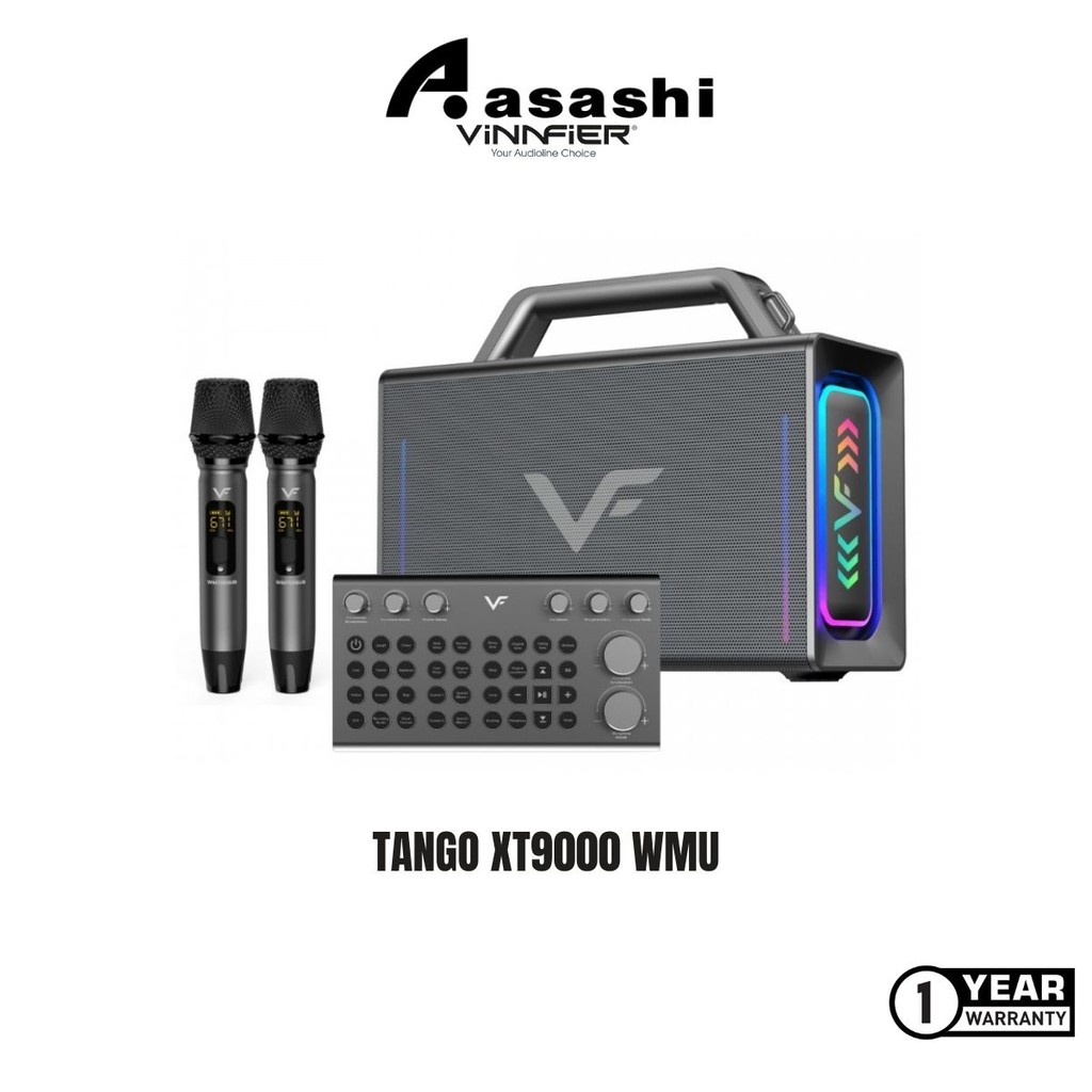 Vinnfier Tango XT9000 WMU MAX 250W Karaoke Portable Bluetooth Speaker with Sound card Mixer ...