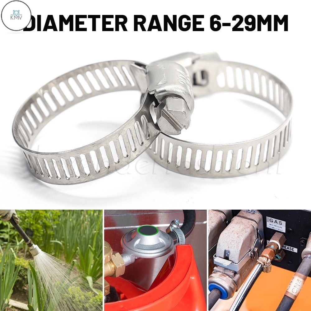 KMV 6-29mm Worm Gear Hose Lock for Water Pipe Plumbing/ Adjustable ...
