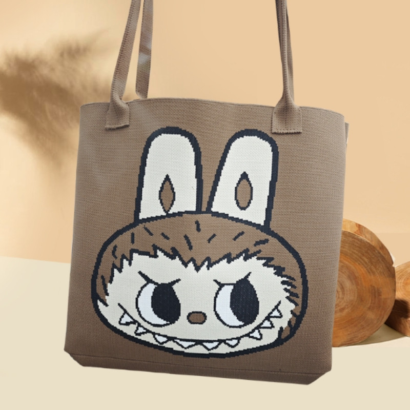 Original Cartoon labubu Plush One-Shoulder Tote Bag POPMART Cute ...