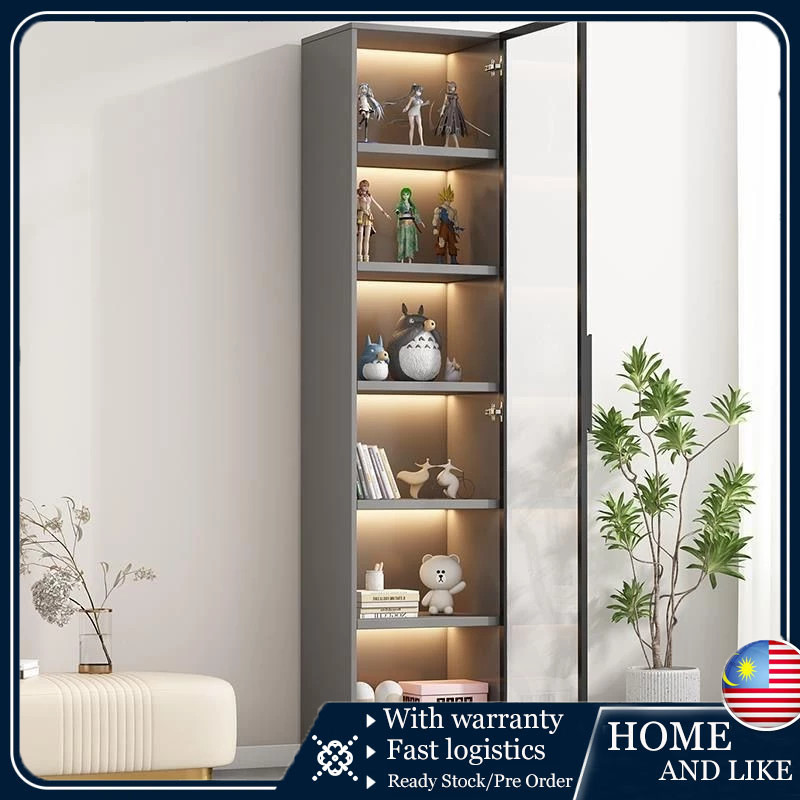 Living Room Glass Door Display Cabinet Storage Bookshelf Cabinet Wine ...
