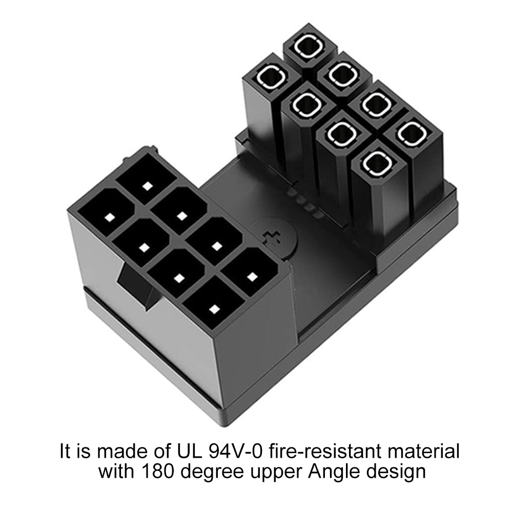 ATX 8Pin 180 Degree Angled GPU Graphics Card Power Connector Adapter ...