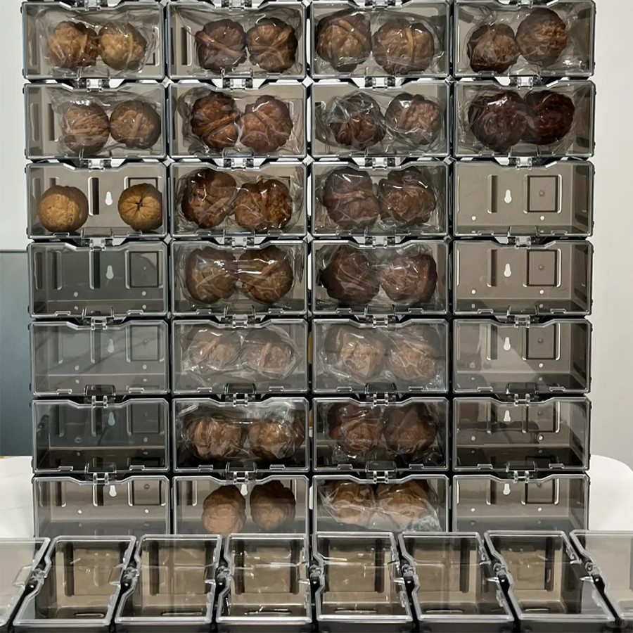 Wenwan Walnut Storage Box Stackable Creative Antique Display Stand Lion ...