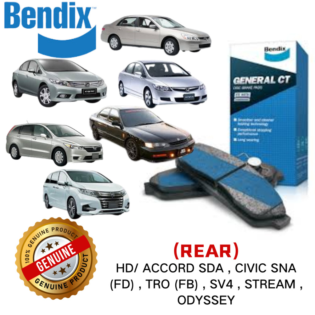 Original Bendix DB1230 Front Brake Pad - Honda Accord SDA Civic SNA (FD ...