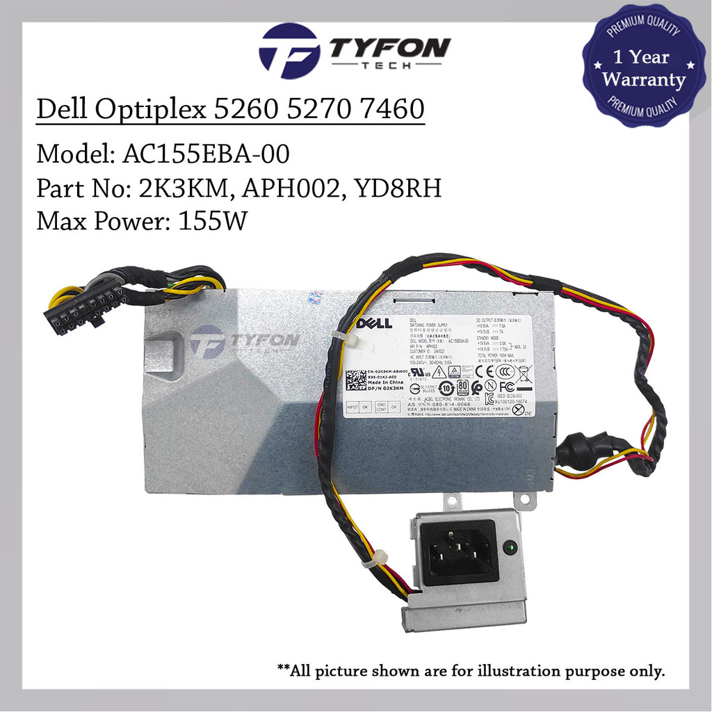 Dell Optiplex 5260 5270 7460 7470 7570 AIO (16 Pin) Power Supply PSU ...