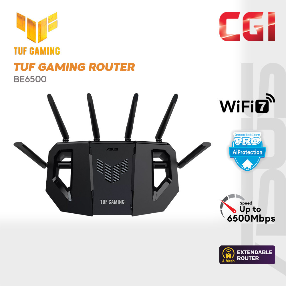 Asus Gaming TUF-BE6500 Dual Band WiFi 7 6500 Mbps AiMesh Ai Protection ...