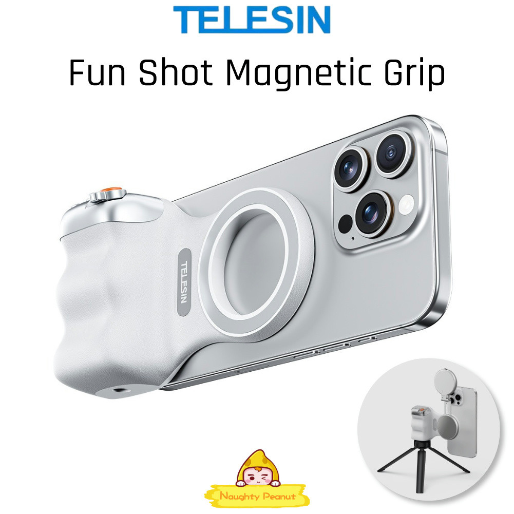 TELESIN Ergonomic Magnetic Phone Camera Grip with Detachable Wireless ...