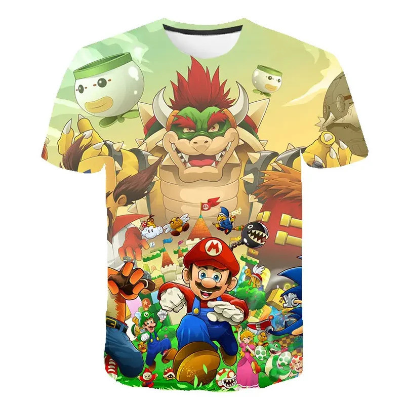 Super Mario T Shirts Kids Boys Girls T-shirt Baby Cartoon Tops Tees ...