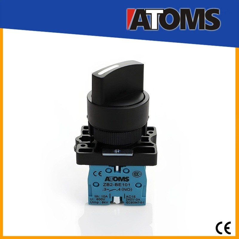 ATOMS XB2 22mm 2 Way On Off Selector Switch With 1N/O Contact Block 2 ...