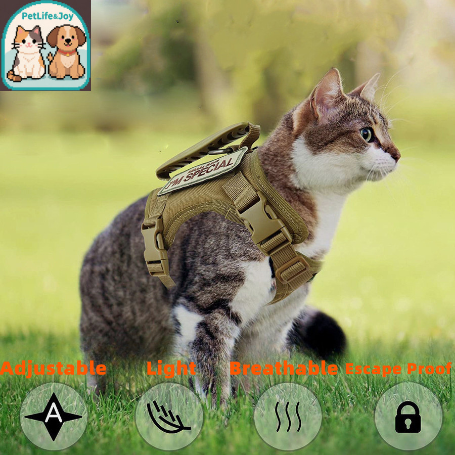 Outdoor Breathable Durable Tactical Cat Harness Vest Adjustable Anti ...