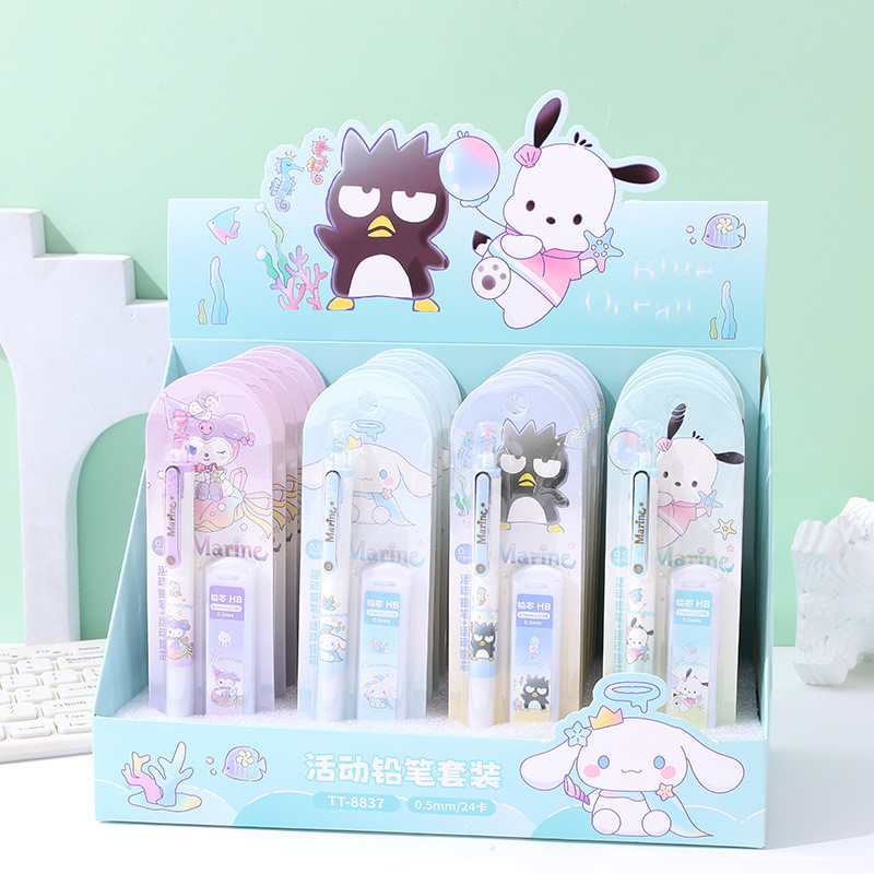 Cute Mermaid Mechanical Pencil Set Girls High-value Metal Pen Clip ...