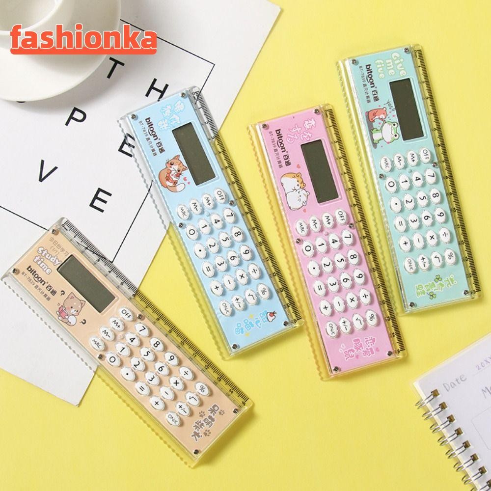 FASHIONKA Calculator Ruler, 2-in-1 15CM Straight Ruler, Multifunctional ...