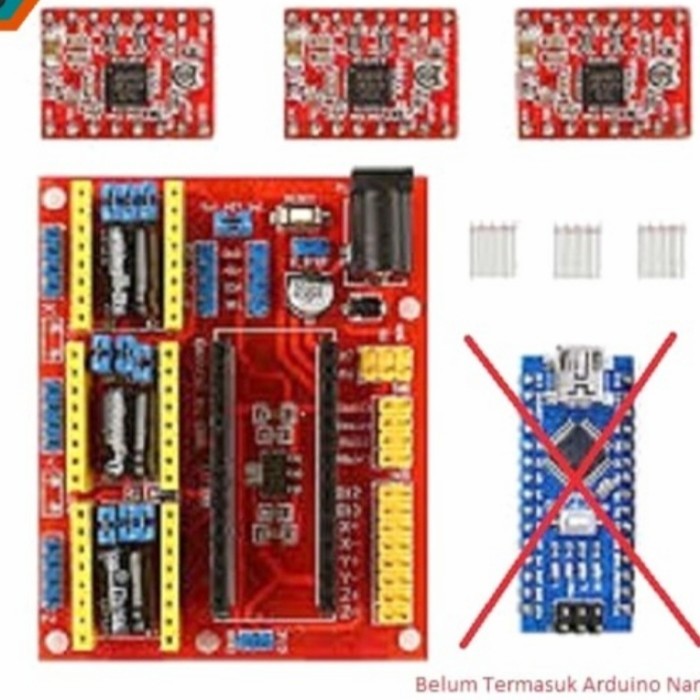 Ns99 cnc shield v4 arumino nano 3x driver motor stepper a4988 cnc controller | Shopee Malaysia