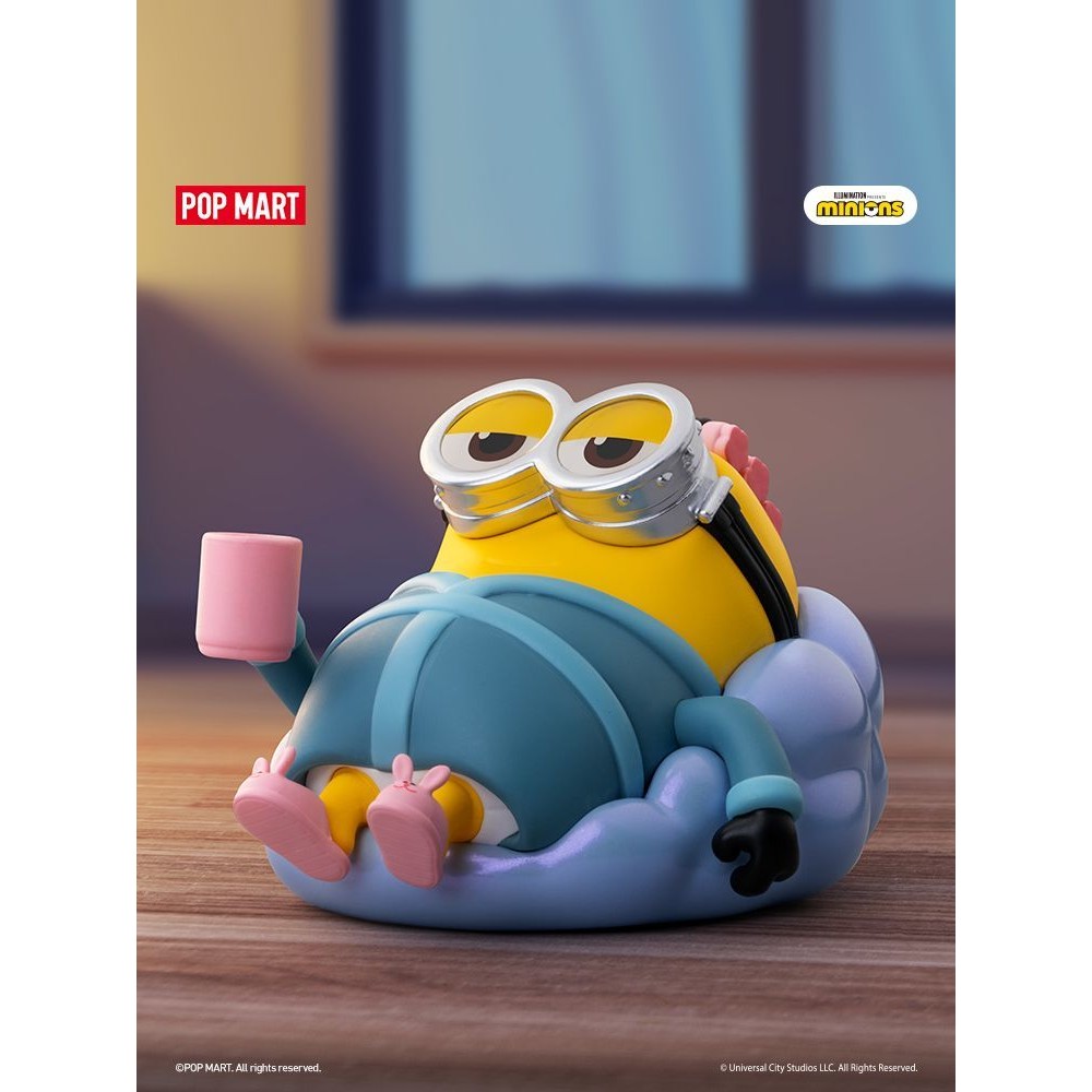 Genuine POPMART Minions lazy every day Series of figurines official art ...