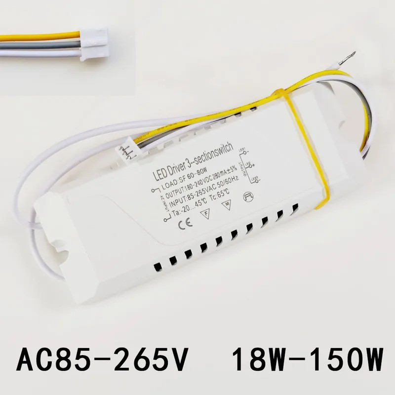 AC 85-265V LED Driver Power Supply Adapter, 3-Pin Transformer for LED ...