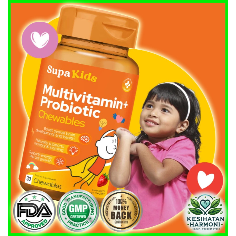 SUPA KIDS Multivitamin + Probiotic: 10X Lebih Berkesan untuk Tingkatkan Pelajaran & Sikap Anak ...