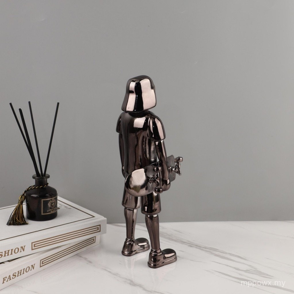 Trend minimalis moden kit garaj watak samurai hitam alat letak barang ...