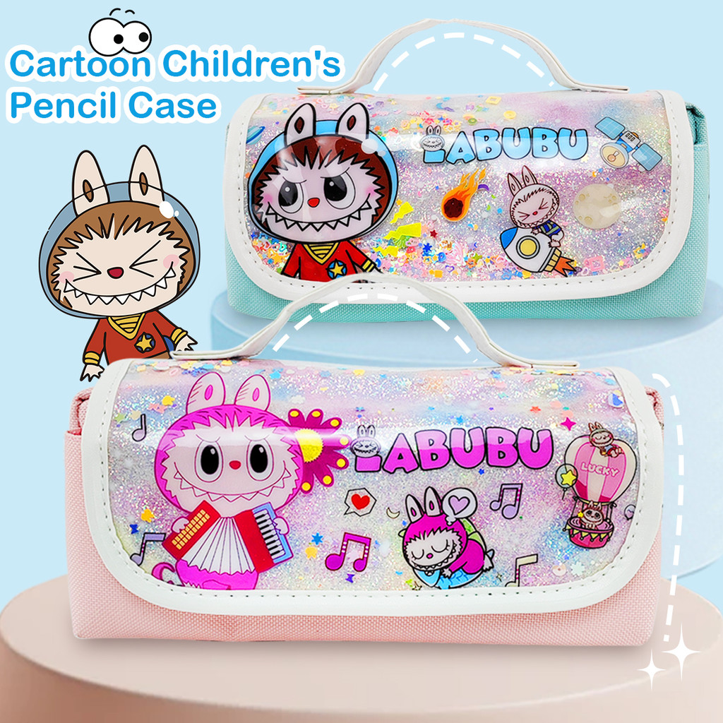 Labubu cute pencil case stationery box large capacity beauty student ...