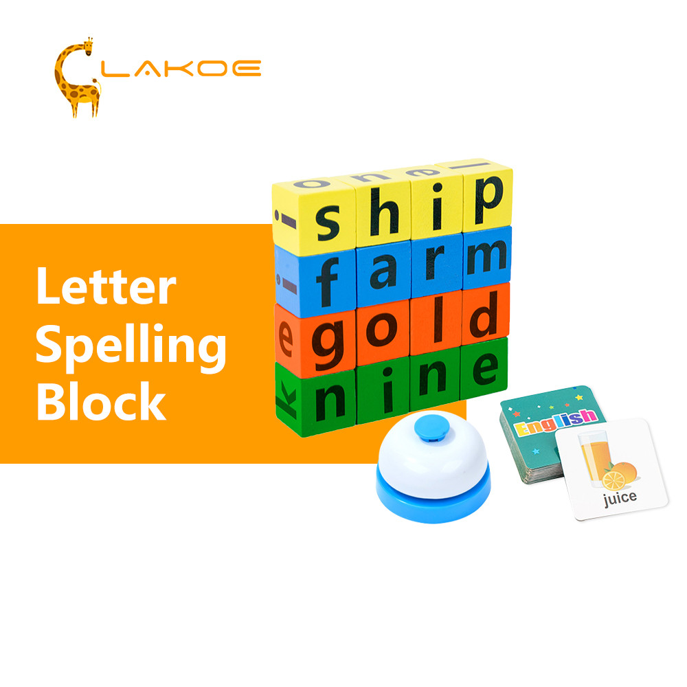 Lakoe Letter Spelling Block Alphabet Block Board Game For Kids Flash ...
