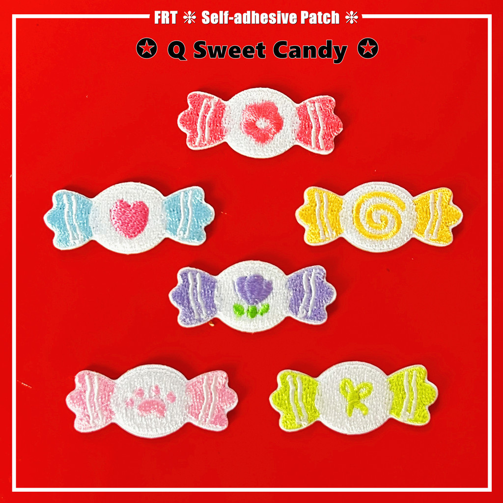 ☸ Q Sweet Candy Self-adhesive Sticker Patch ☸ 1Pc DIY Iron on Sew on ...