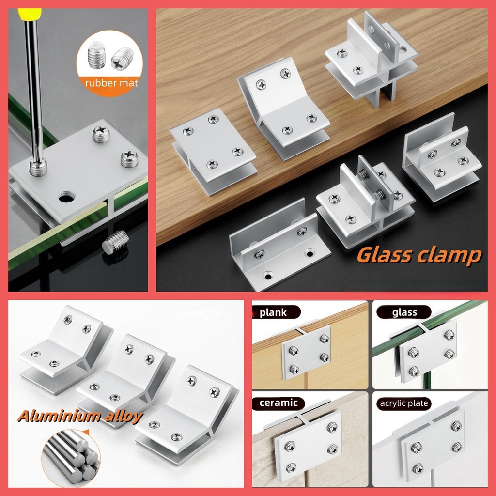 aluminium alloy glass clamp/304 stainless screws ready/board clip/free ...